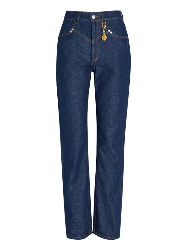 Stella McCartney Slim-leg Jeans With Detachable Charm - Denim