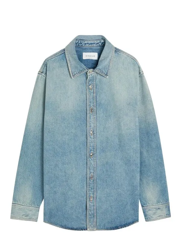 ARMARIUM Oversized Washed Denim Shirt - Blue