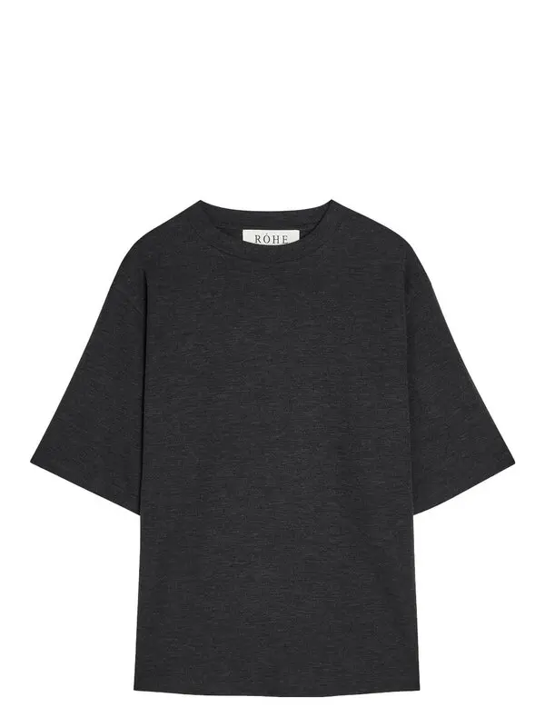 RÓHE Oversized Merino Wool T-shirt - Black