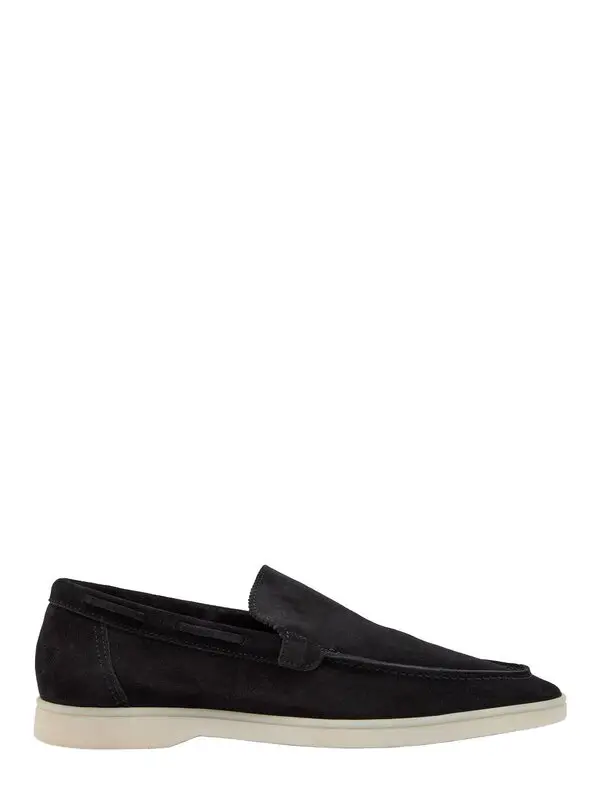 AURELIEN Yacht Suede Loafers - Black