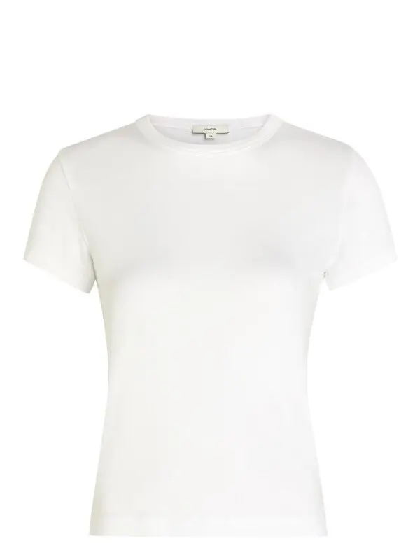 Vince Shrunken 90s Cotton And Modal-blend T-shirt - White