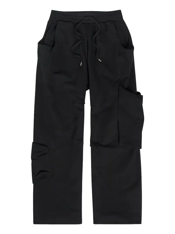 VIVIENNE WESTWOOD Achilles Draped Stretch-cotton Cargo Sweatpants - Black