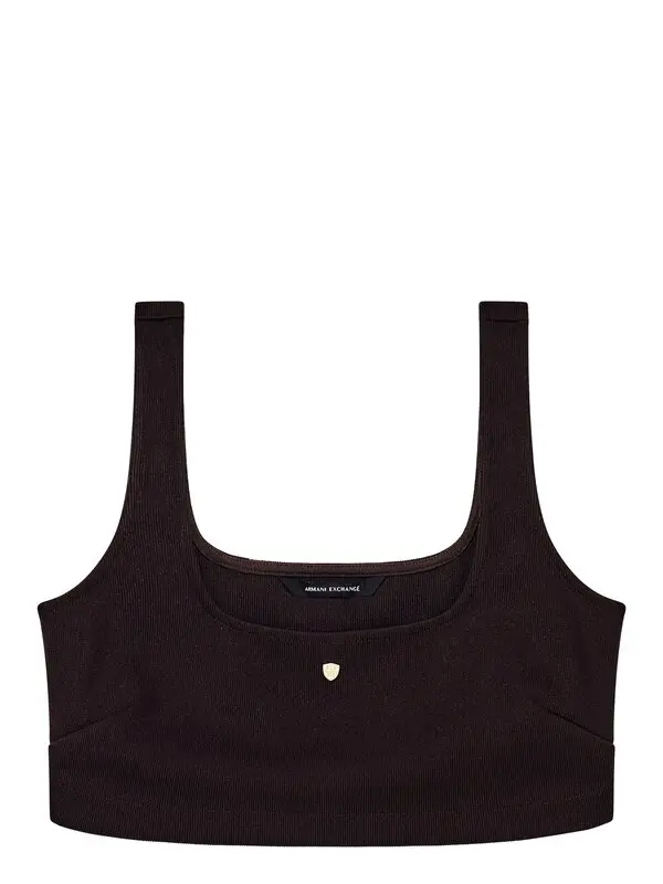 Armani Exchange Slim-fit Recycled Heavy Rib Jersey Top - Brown