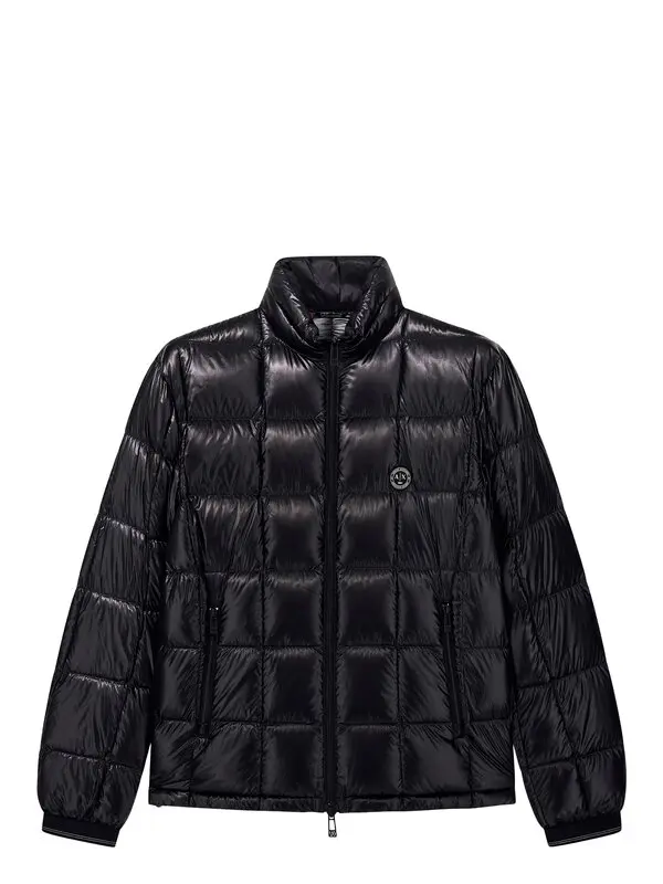 Armani Exchange Down Jacket In Nylon With Feather Padding - Black