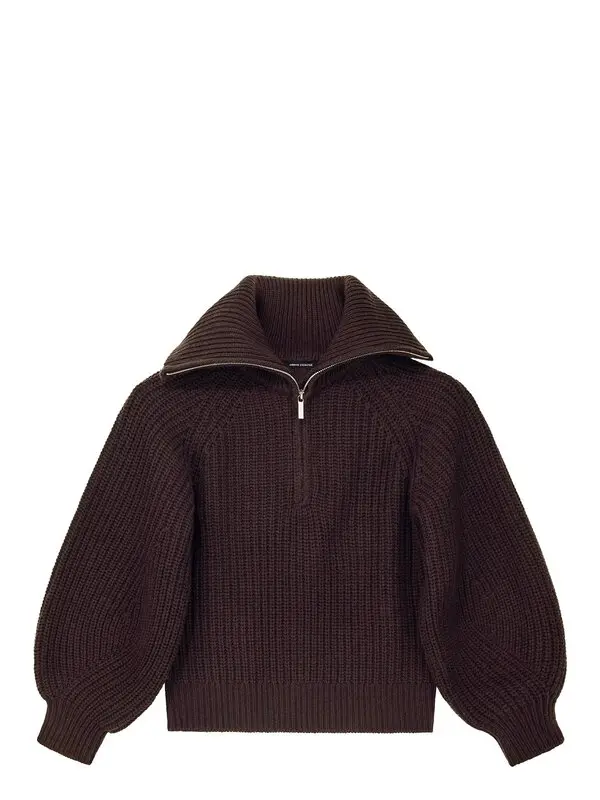 Armani Exchange Regular Fit Pullover Knitted In Virgin Wool And Acrylic - Brown