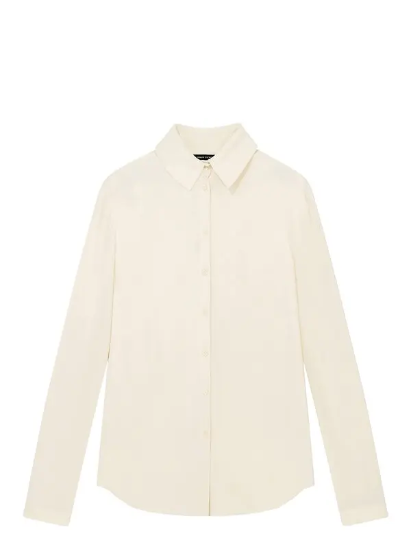 Armani Exchange Slim-fit Viscose Crepe Shirt - Beige