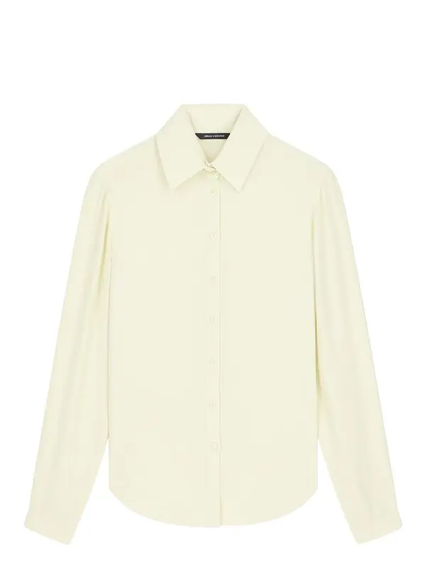 Armani Exchange Slim-fit Viscose Crepe Shirt - Beige