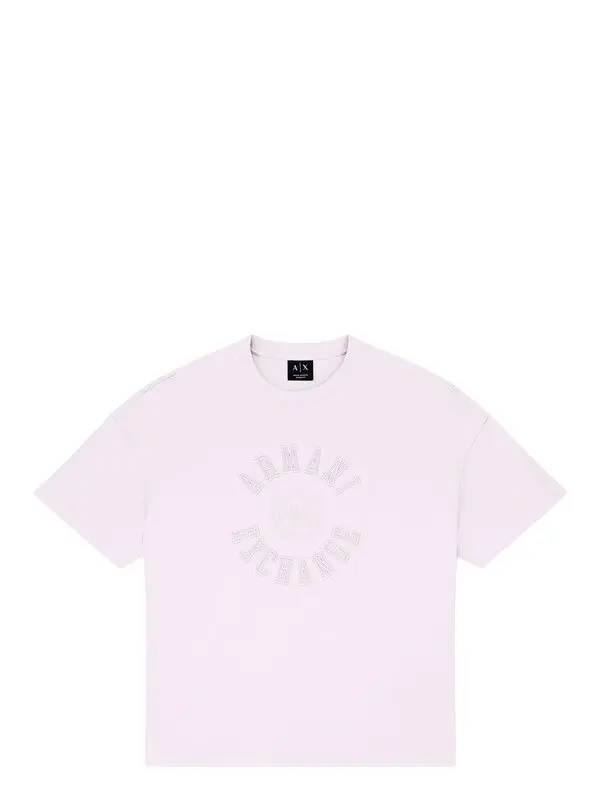 Armani Exchange Oversized T-shirt Heavy Cotton Jersey - Pink