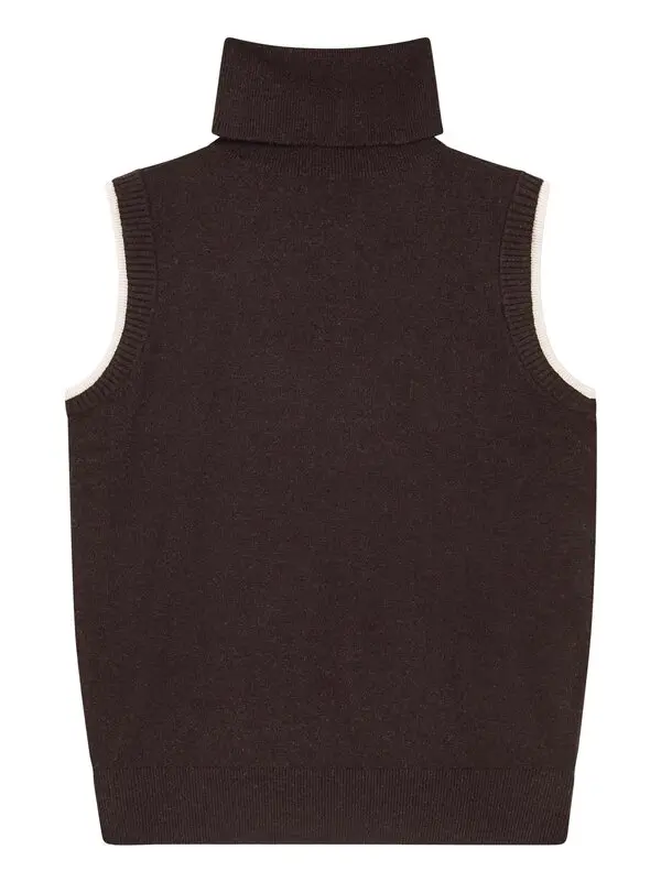 Armani Exchange Slim Fit Knit Top In Viscose Wool And Cashmere - Brown