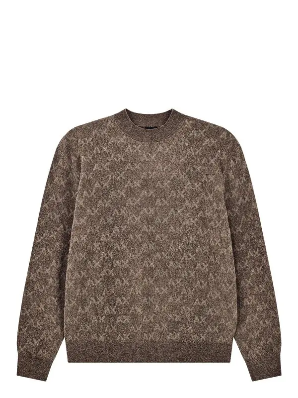 Armani Exchange Regular Fit Pullover In Viscose Blend - Brown