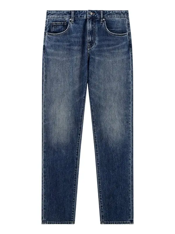 Armani Exchange Comfort Slim Fit 5-pocket Washed Denim - Blue