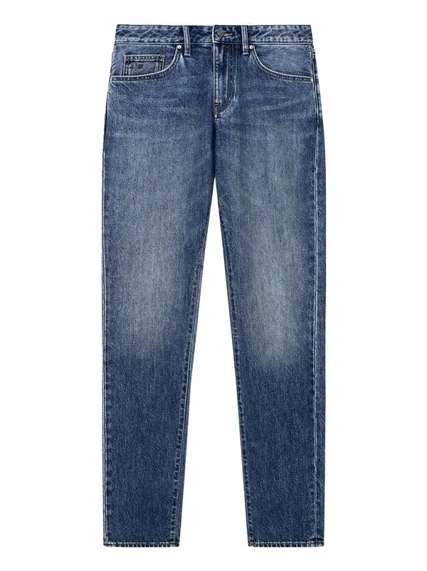 Armani Exchange Slim-fit Comfort Denim Five-pocket Trousers - Blue