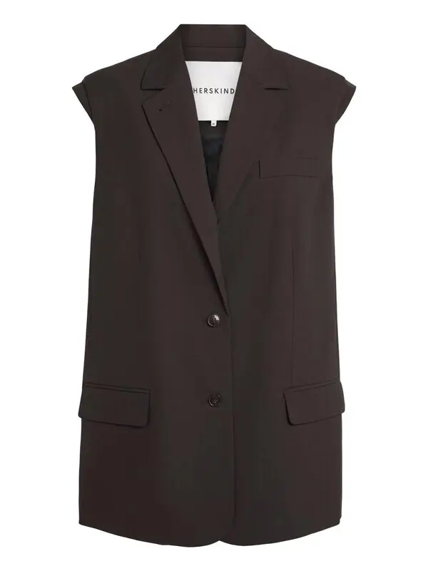 HERSKIND Cohen Sleeveless Blazer - Brown
