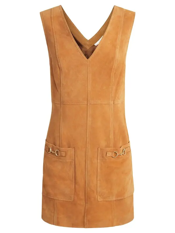 Ulla Johnson Suede Sloane Mini Dress - Brown