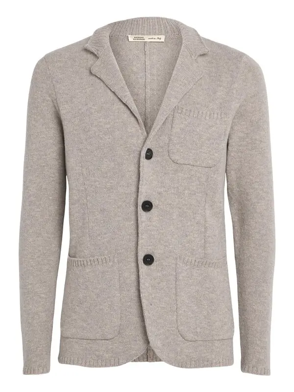 MAURIZIO BALDASSARI Wool-cotton Blend Cardigan - Grey