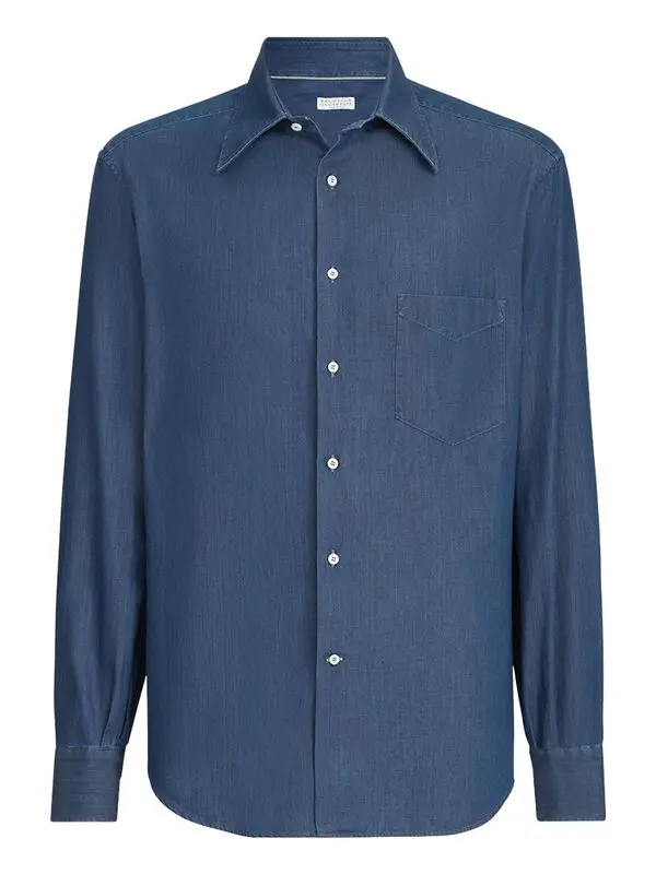 Brunello Cucinelli Denim Chambray Shirt - Blue
