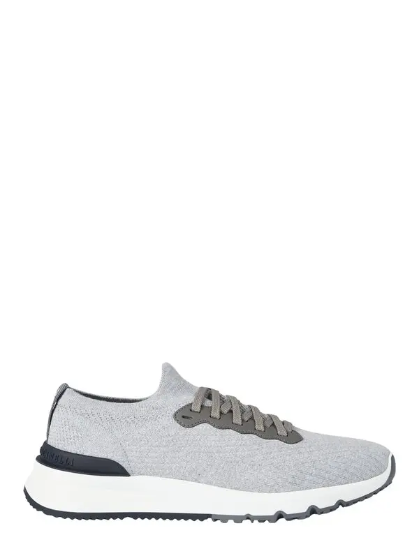 Brunello Cucinelli Chiné-knit T-sole Sneakers - Grey