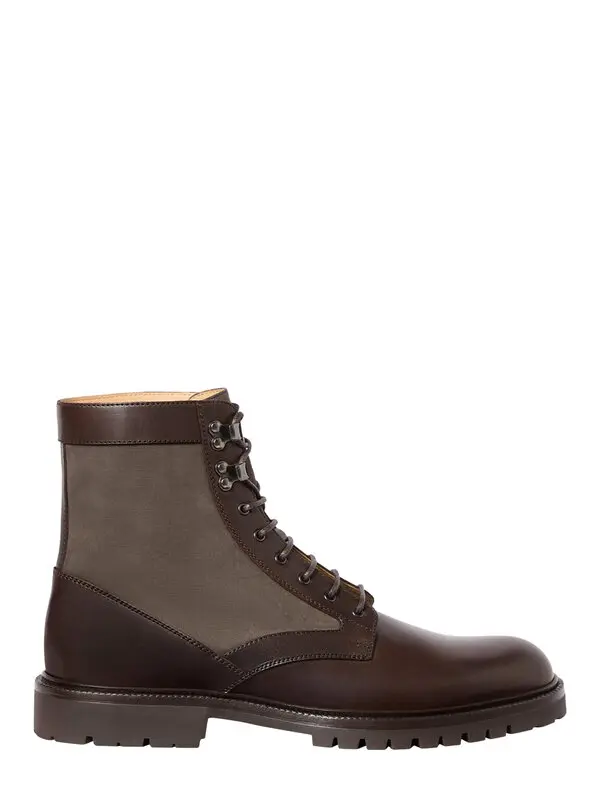 Brunello Cucinelli Leather Lace-up Ankle Boots - Brown