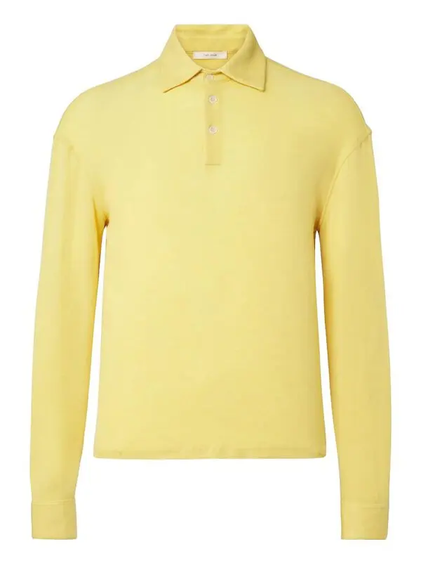 THE ROW Reyes Cashmere And Silk Polo Sweater - Yellow