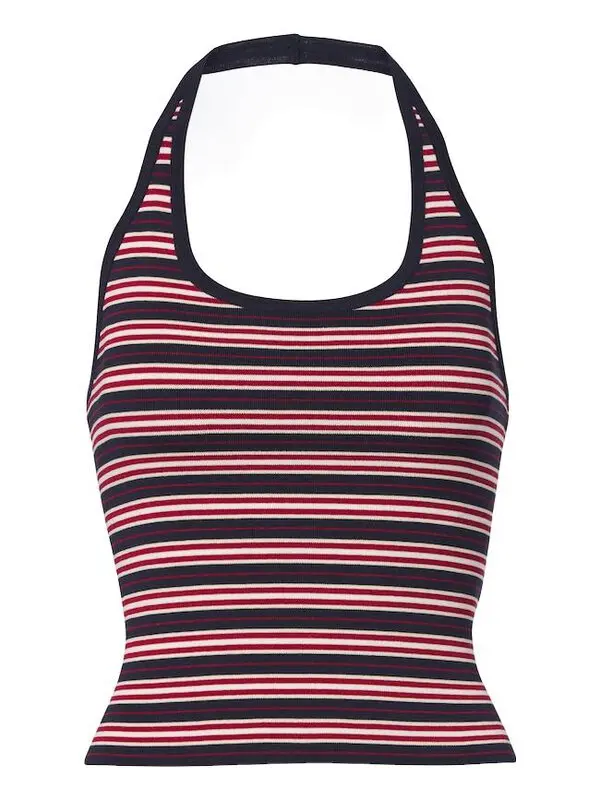 Faithfull The Brand Dorris Striped Cotton-blend Top - Blue