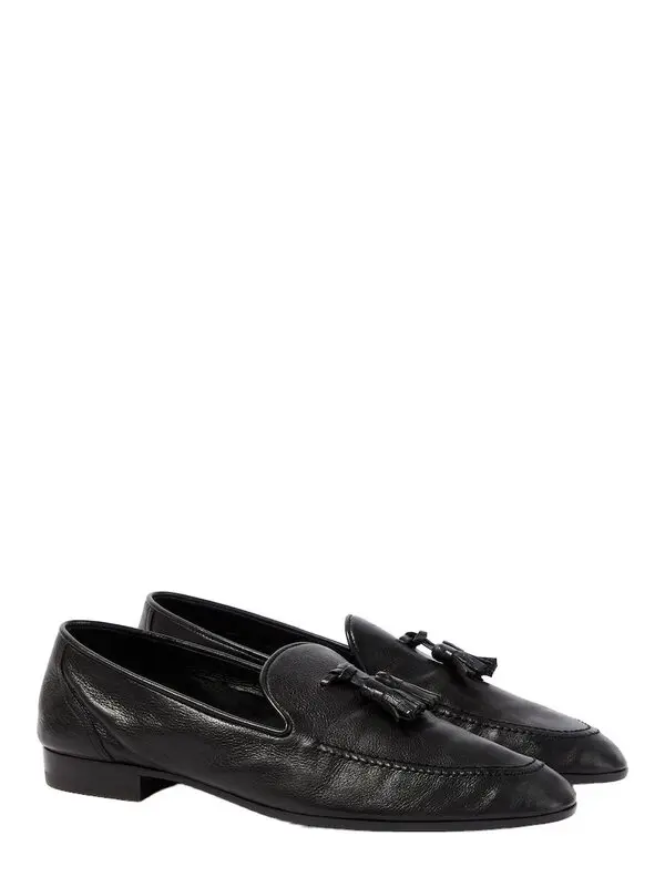 THE ROW Caden Leather Loafers - Black