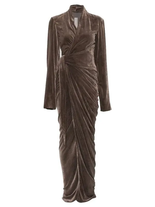 Rick Owens Draped Maxi Dress - Grey