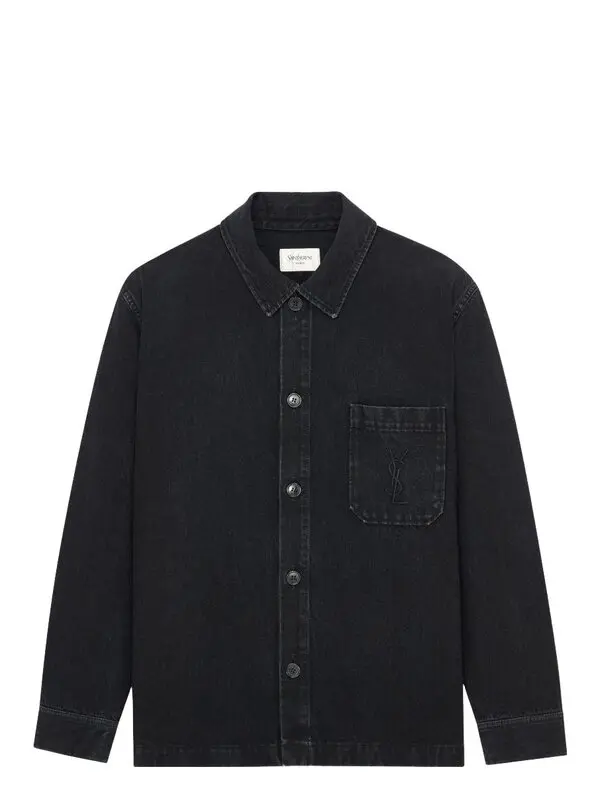 Saint Laurent Denim Cotton Overshirt - Black
