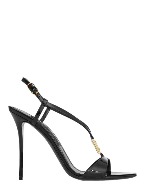 Dolce & Gabbana Patent Leather High Heel Sandals - Black