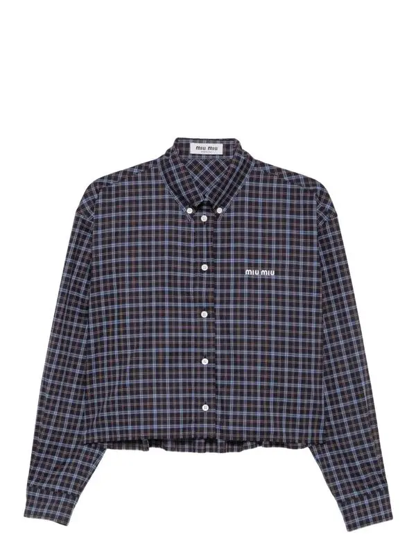 Miu Miu Checked Shirt - Blue