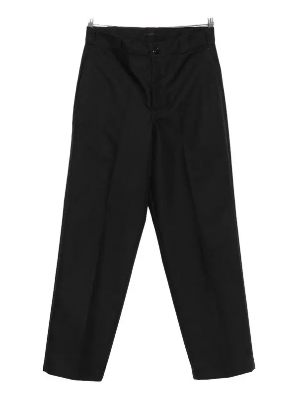 Prada Tech Canvas Trousers With Logo Plaque - Black