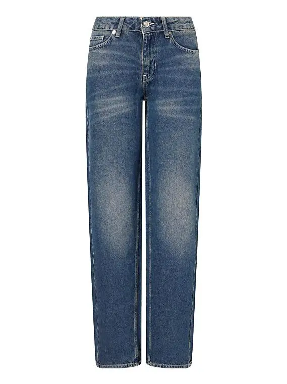 PEACHY DEN Joan Wide-leg Denim Jeans - Darkfade