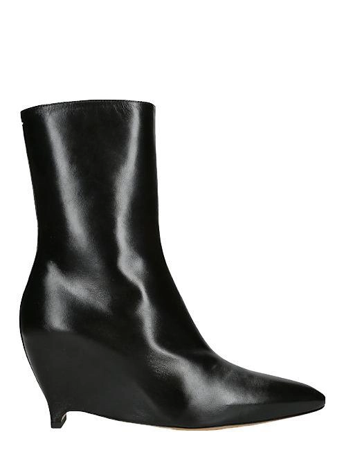 MAISON MARGIELA Heelless Leather Ankle Boots - Black