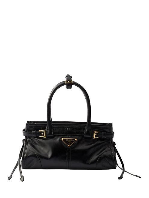 Prada Leather Mini Shoulder Bag - Black