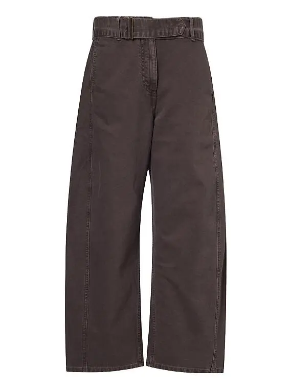 Magda Butrym Belted Barrel-leg Denim Jeans - Brown