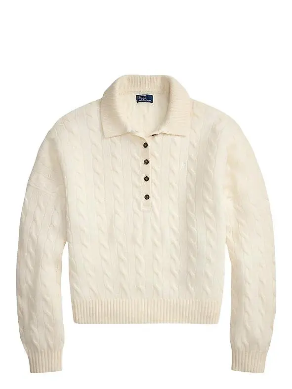 Polo Ralph Lauren Long-sleeved Cable Knit Wool And Cashmere Jumper - Authentic Cream