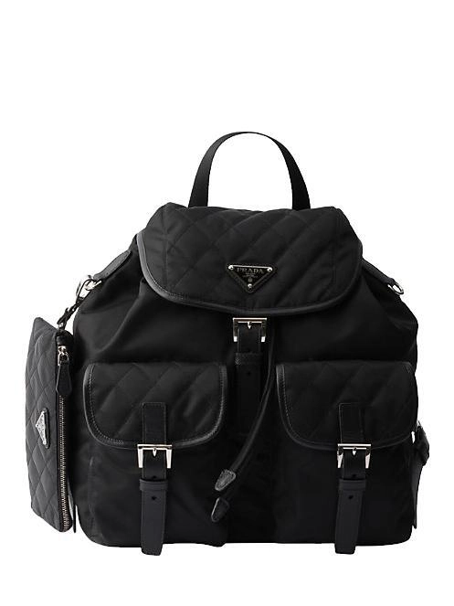 Prada Medium Quilted Re-nylon Backpack - Black