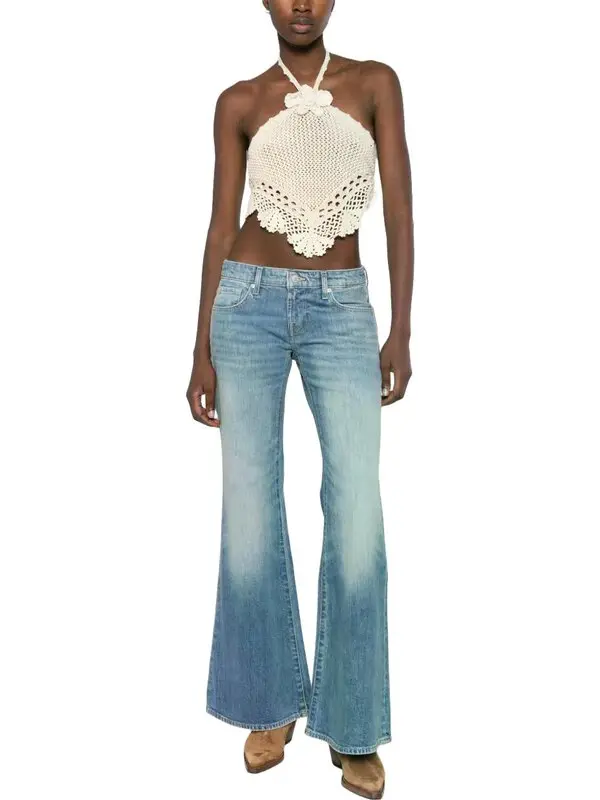 7 For All Mankind Low-rise Flared Jeans - Blue