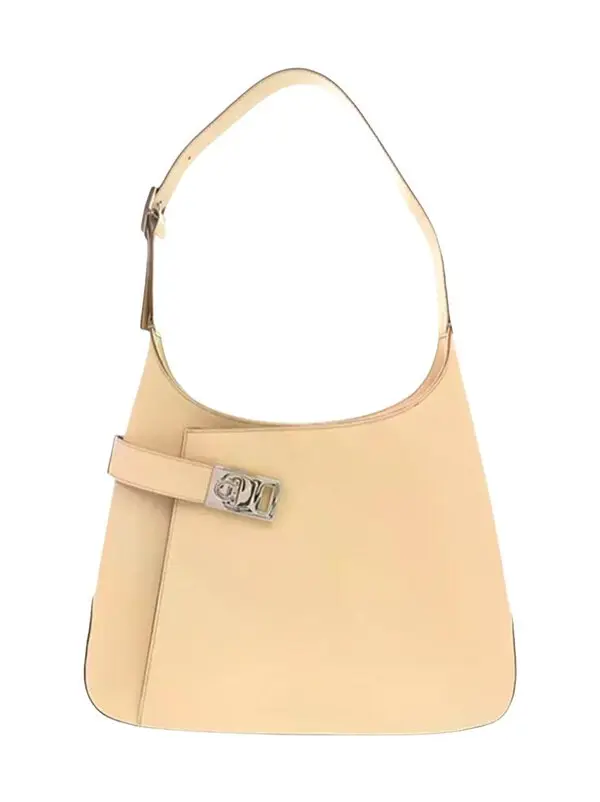 FERRAGAMO 1990-2010 Leather Gancini Shoulder Bag - Neutrals