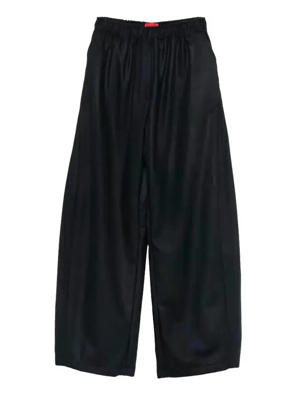 THELATEST Elasticated Waistband Wide-leg Trousers - Blue