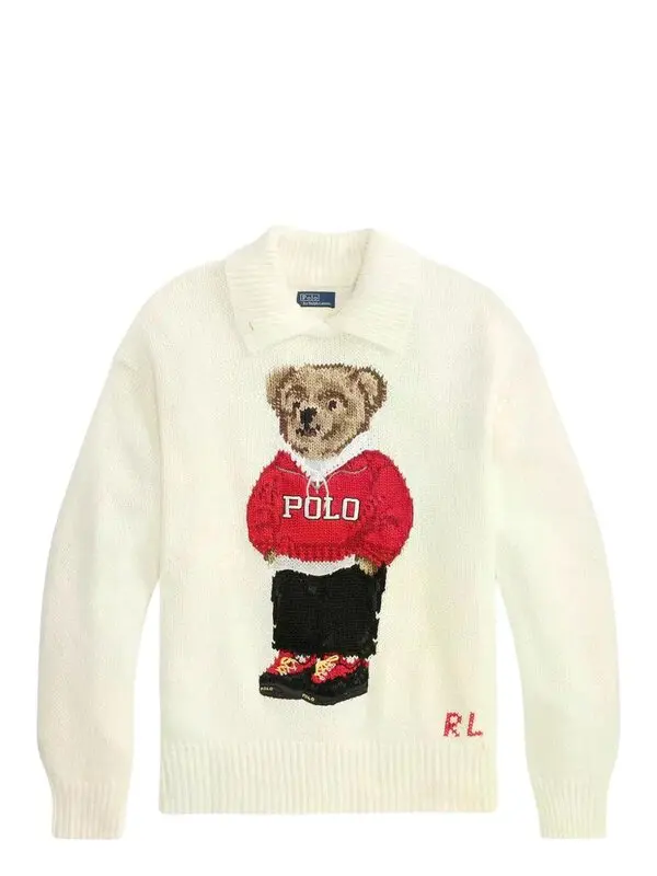 Polo Ralph Lauren Polo Bear Linen-cotton Sweater - Neutrals