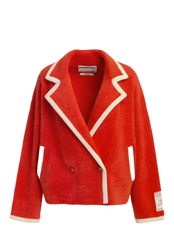 Essentiel Antwerp Double-breasted Kugar Cardigan - Red