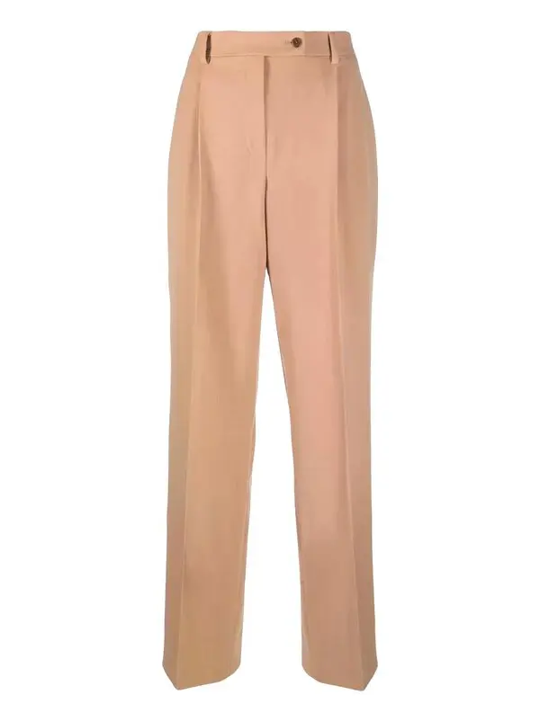Alberta Ferretti High-waisted Straight-leg Trousers - Neutrals