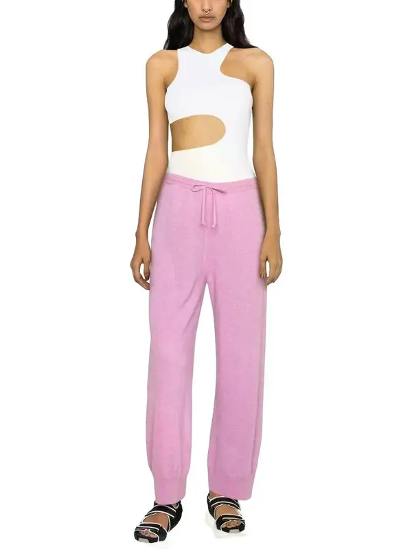 Stella McCartney Embroidered Cashmere Drawstring Trousers - Pink