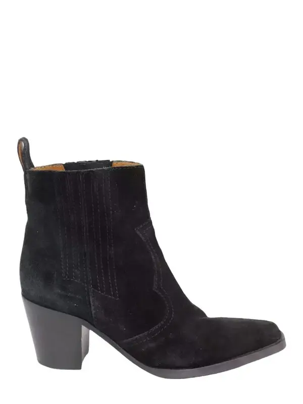 GANNI Western Ankle Boots - Black