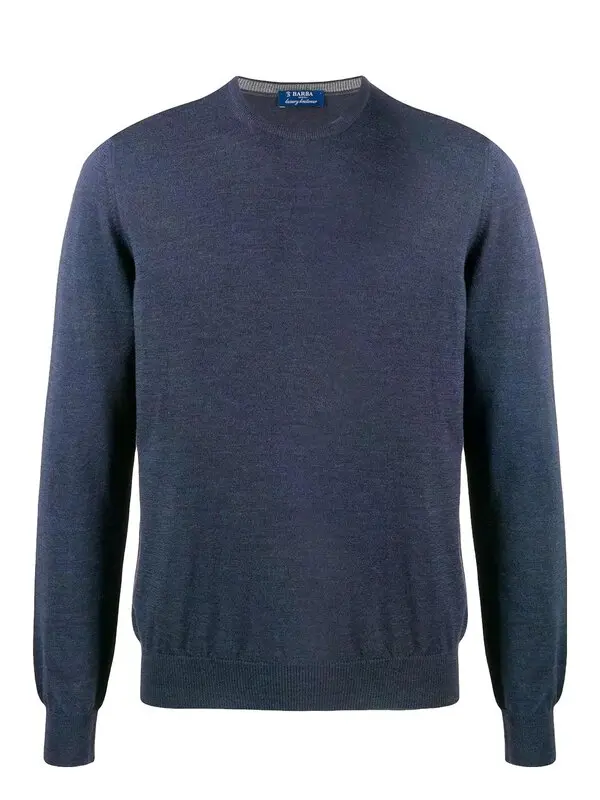 BARBA NAPOLI Crewneck Wool Jumper - Blue