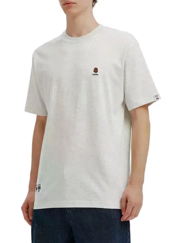FINGERCROXX Embroidered-logo T-shirt - Grey
