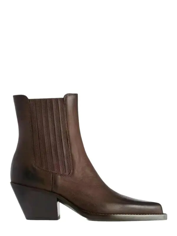 Paris Texas Pointed-toe Leather Ankle Boots - Brown
