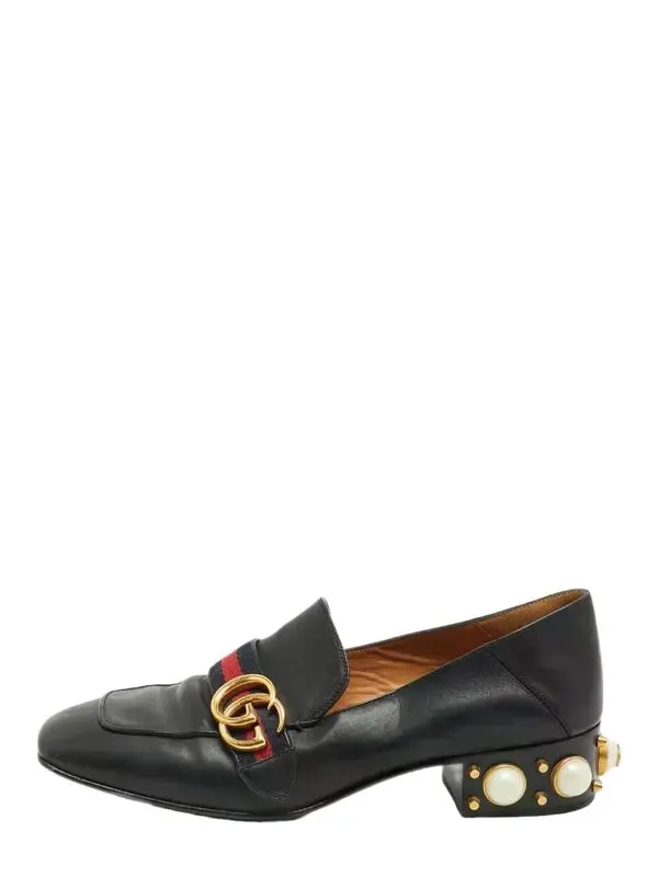 Gucci Peyton Pearl Embellished Loafers - Black