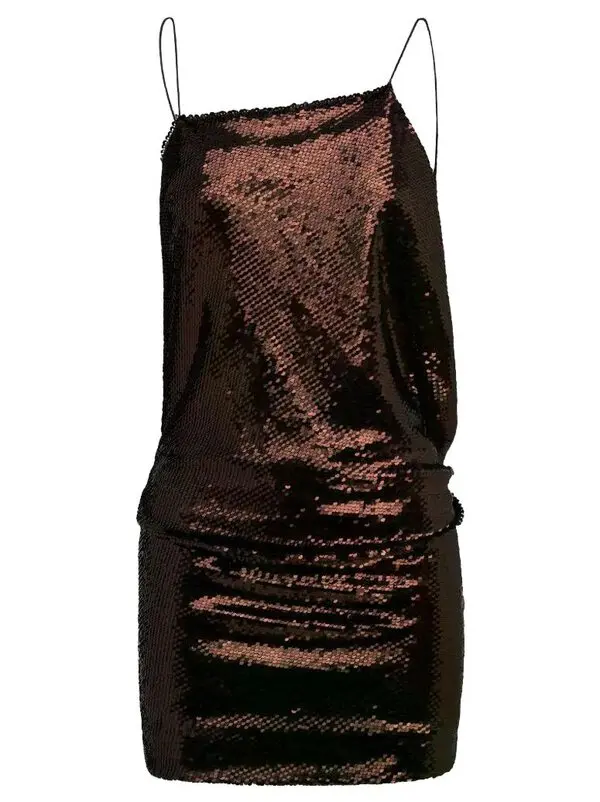 Alex Perry Sequin-embellished Draped Mini Dress - Brown