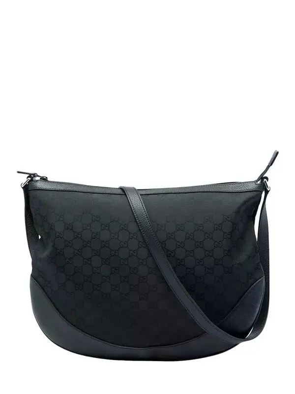 Gucci Gg Monogram Nylon Crossbody Bag - Black